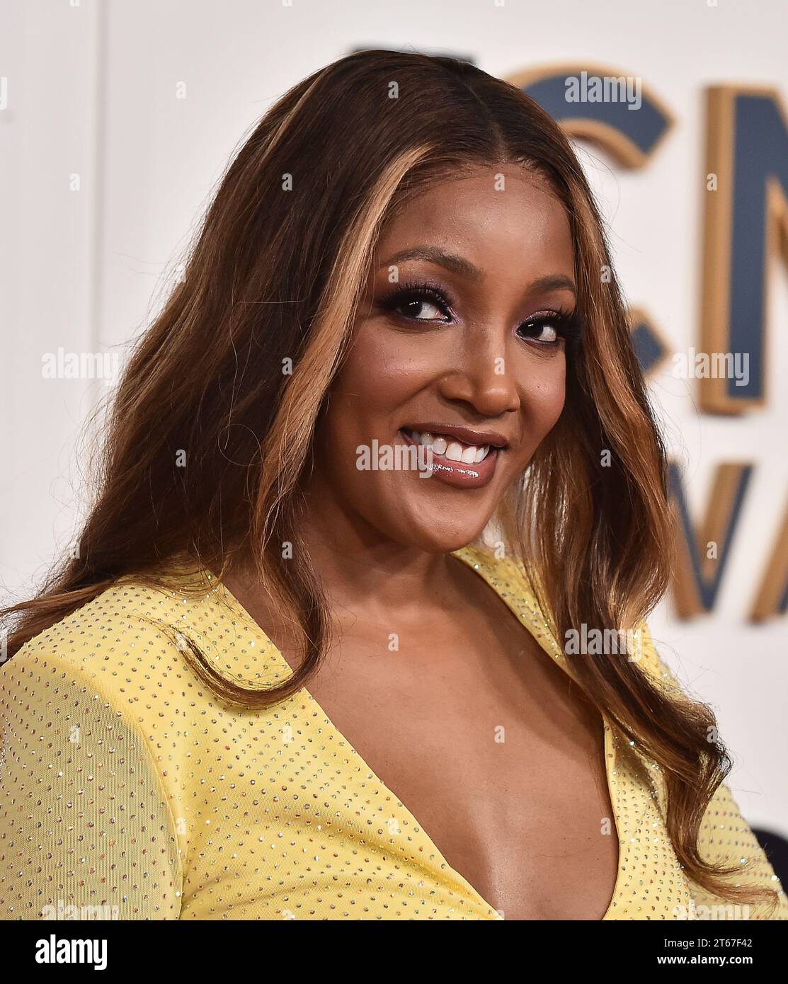 Mickey Guyton arriving to the 57th Annual Country Music Association ...