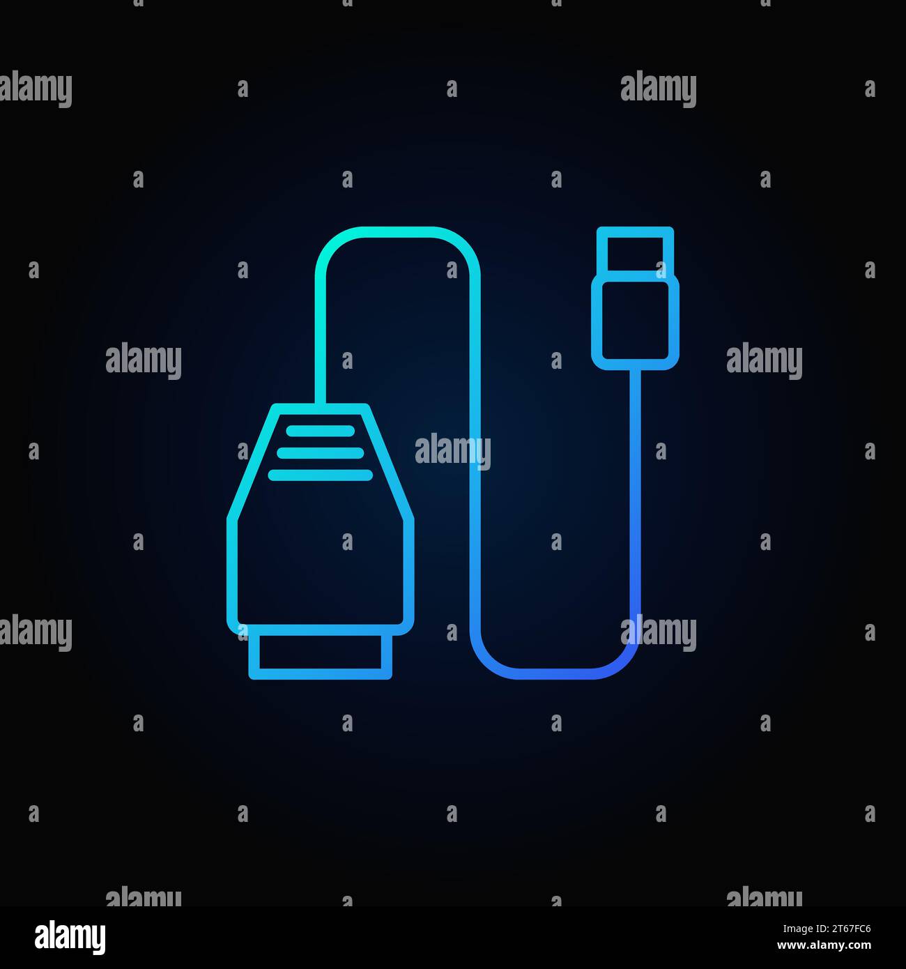 Blue car scan tool icon - vector car diagnostic scanner outline concept ...