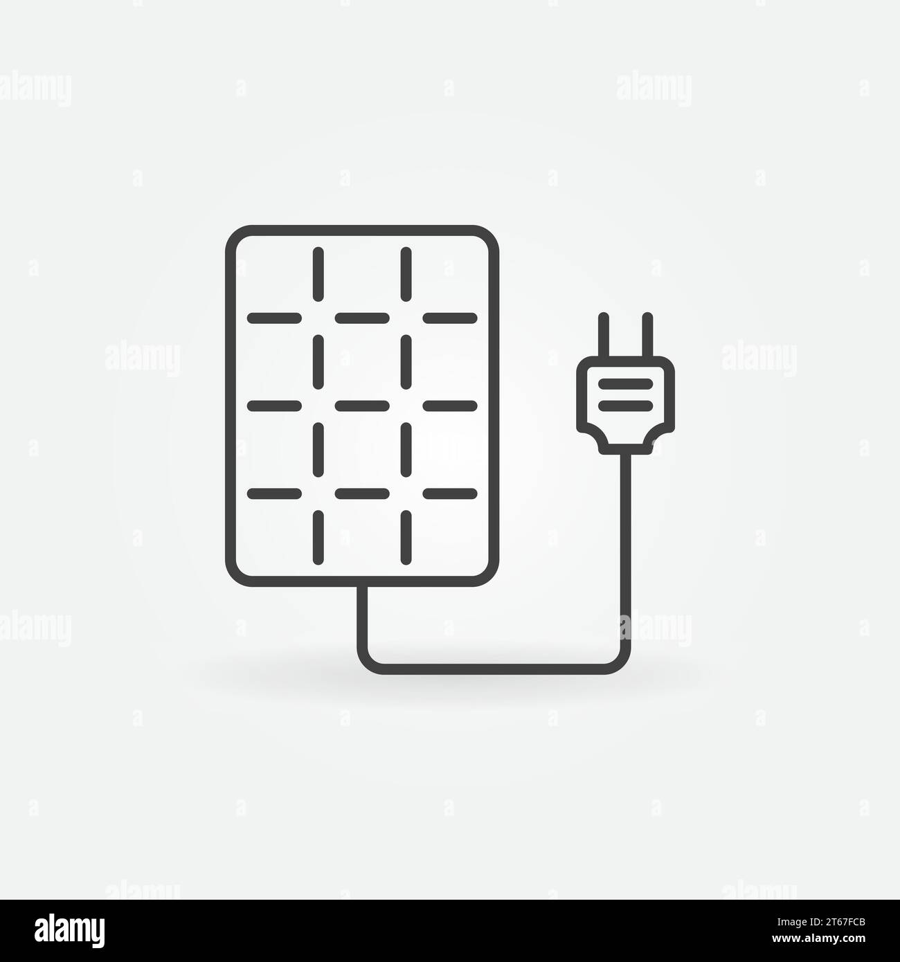 Solar panel with socket icon - vector concept symbol or design element ...