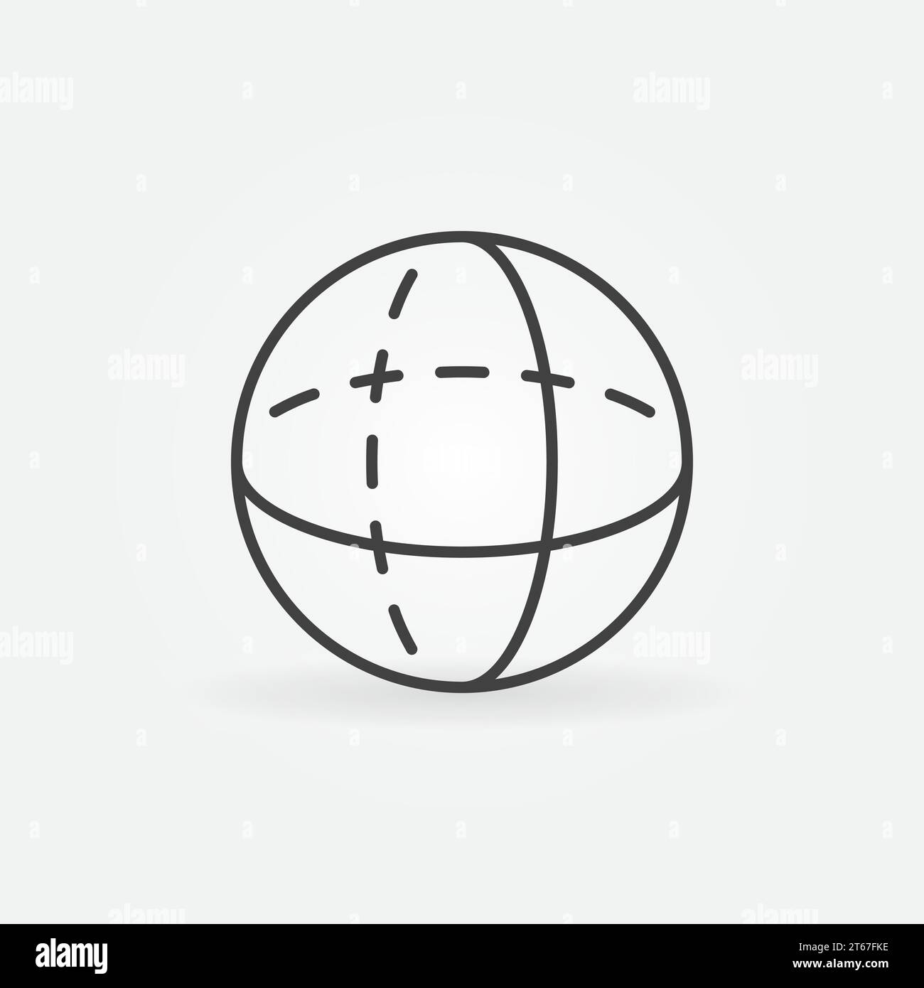 Vector volume sphere outline icon - minimal geometry sign or design ...