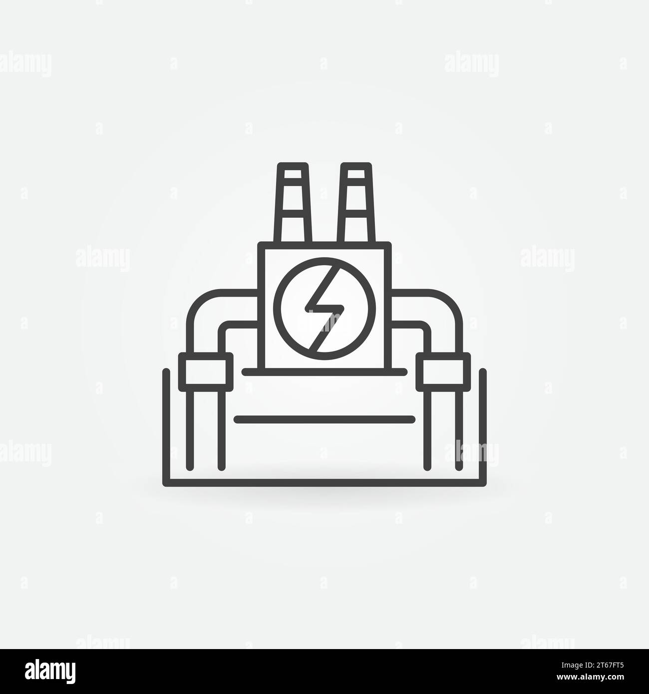 Vector geothermal power plant icon - vector outline minimal symbol or ...