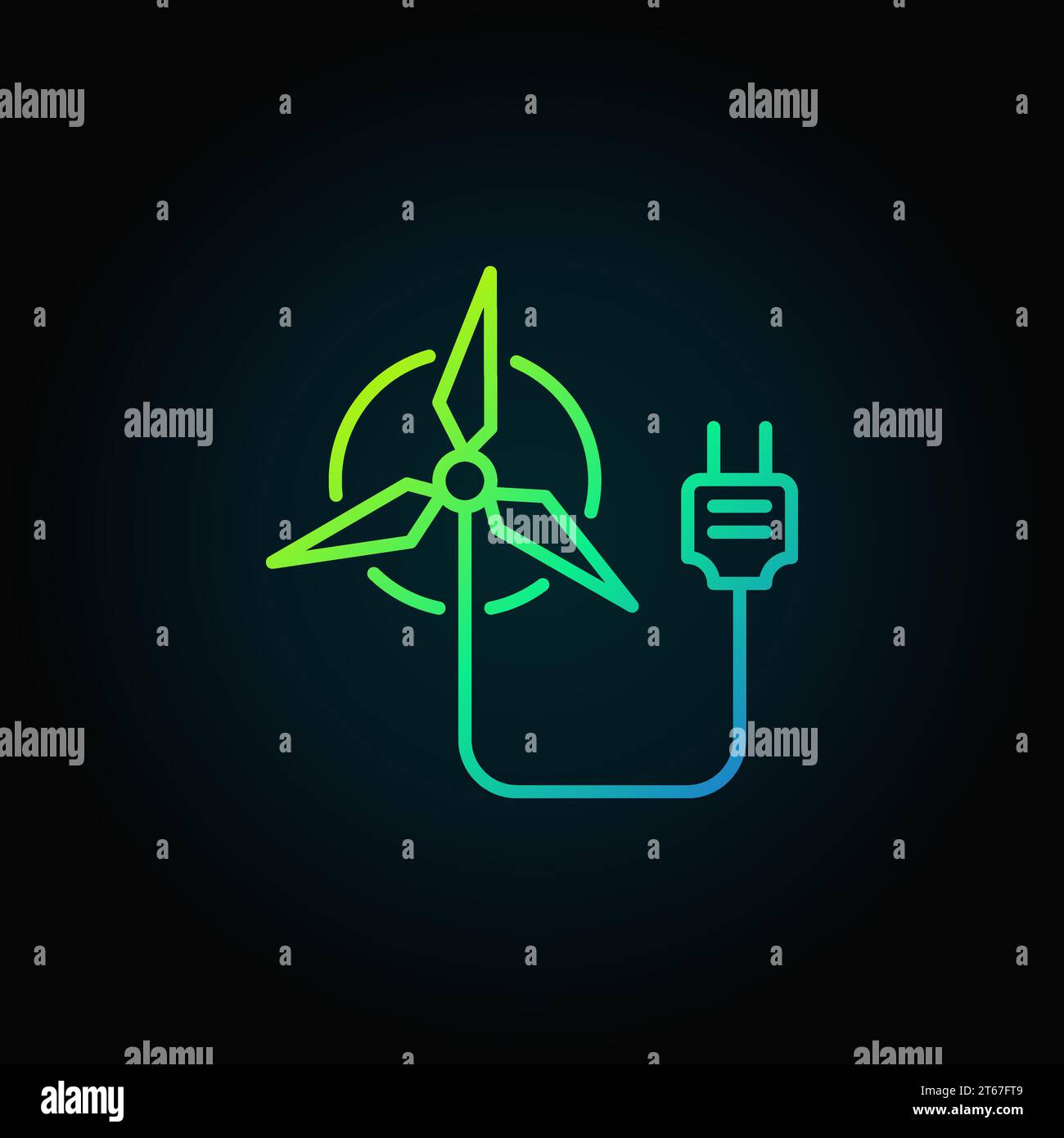 Wind energy concept colorful sign - vector minimal icon or logo element ...