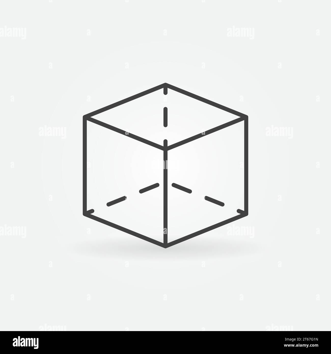 Cube outline icon. Vector geometry concept symbol or design element in ...