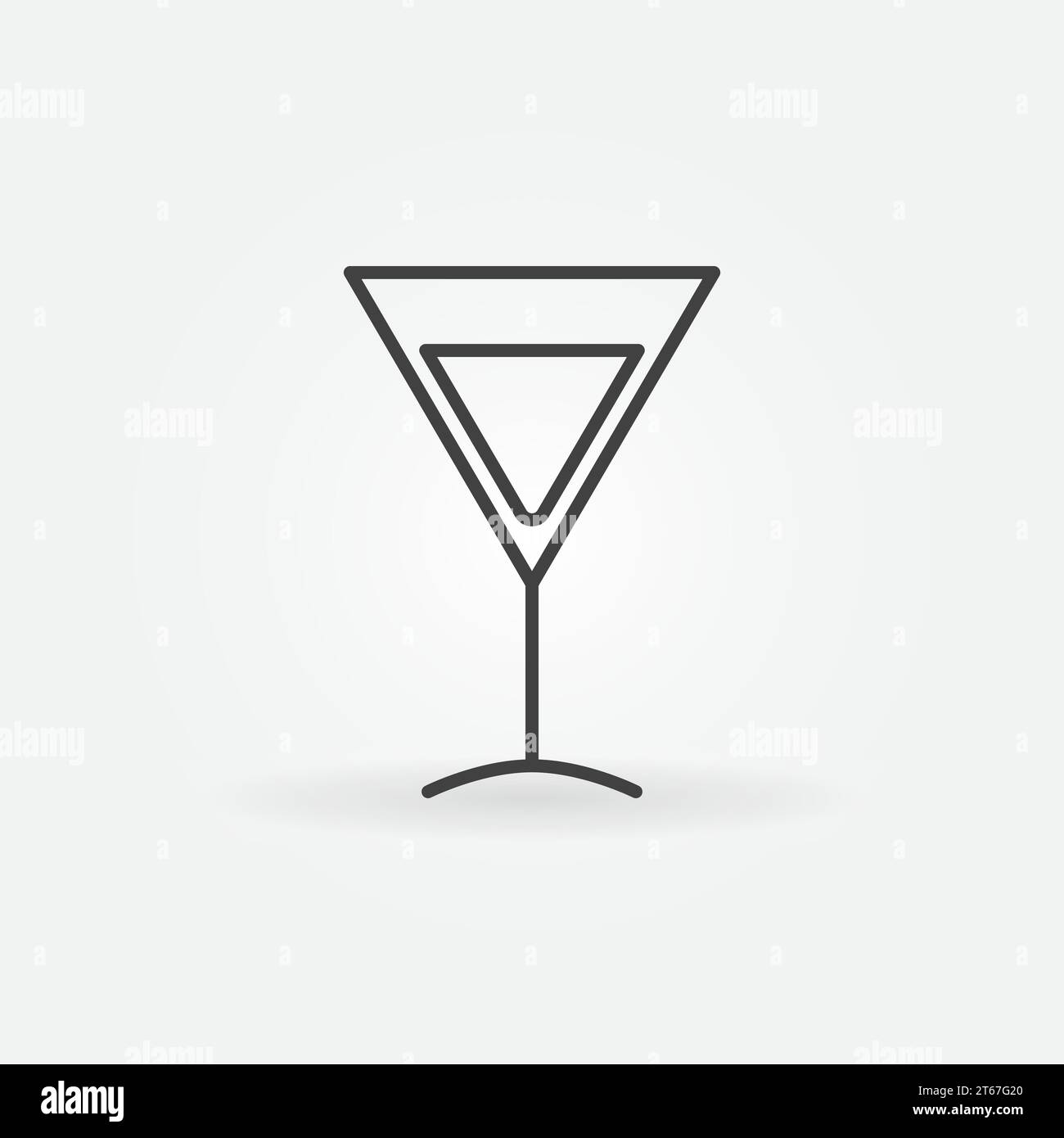 Martini glass vector icon - minimal outline symbol or design element ...