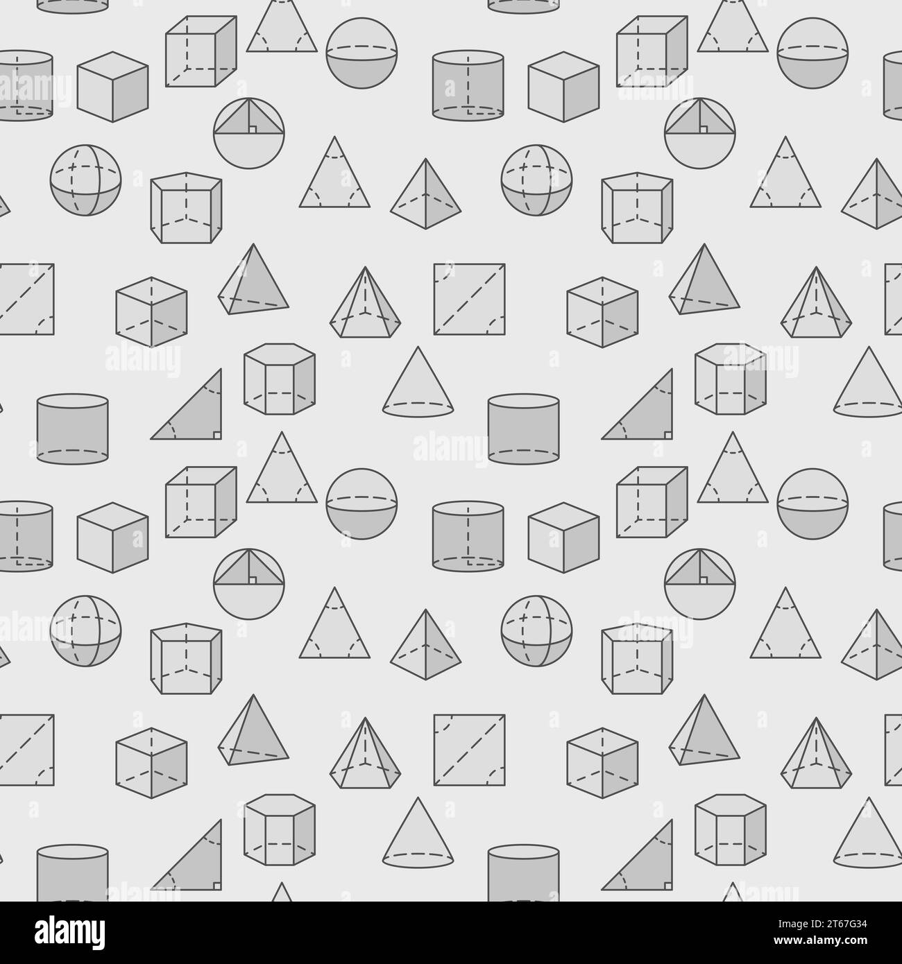 Geometric shapes pattern - vector education seamless texture or ...