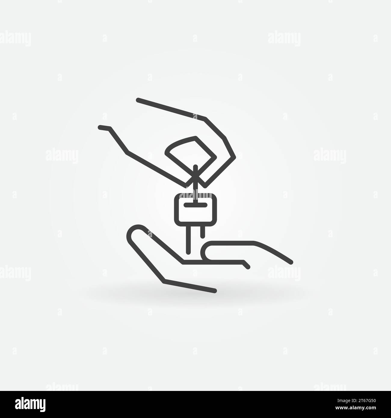 Hands with car key icon. Vector buying a car concept symbol or design ...