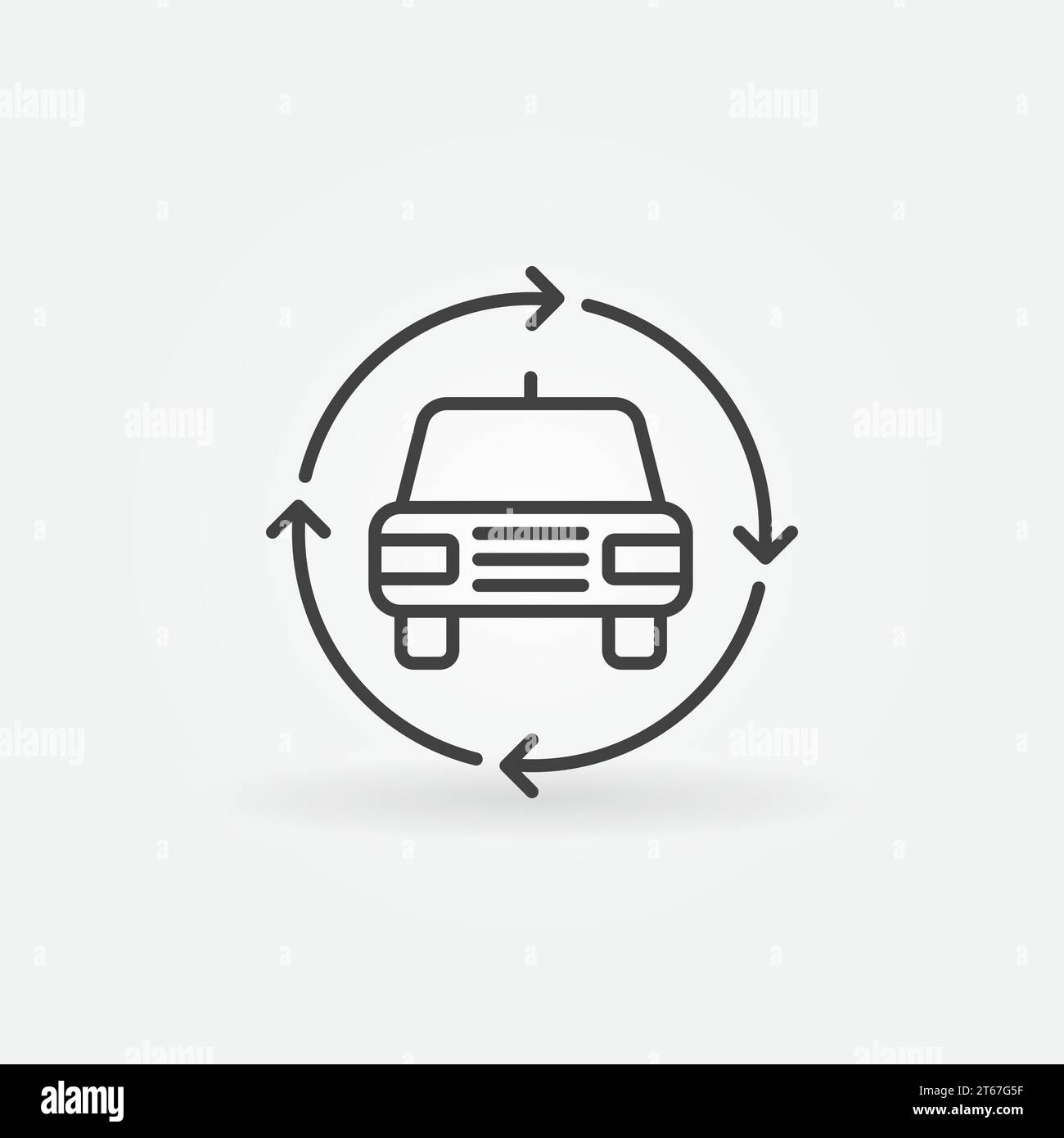 Car in circular arrows icon - vector car trade in concept symbol in ...