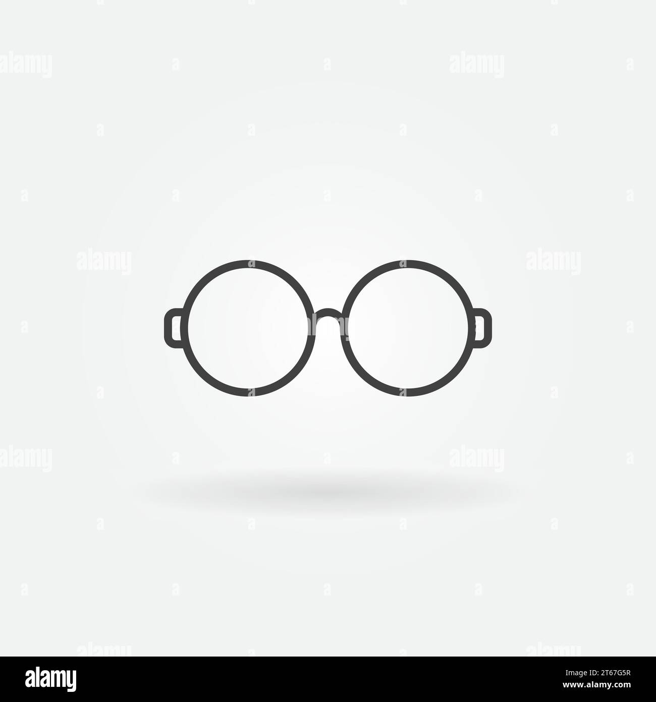 Round glasses outline icon. Vector simple eyeglasses symbol in thin ...
