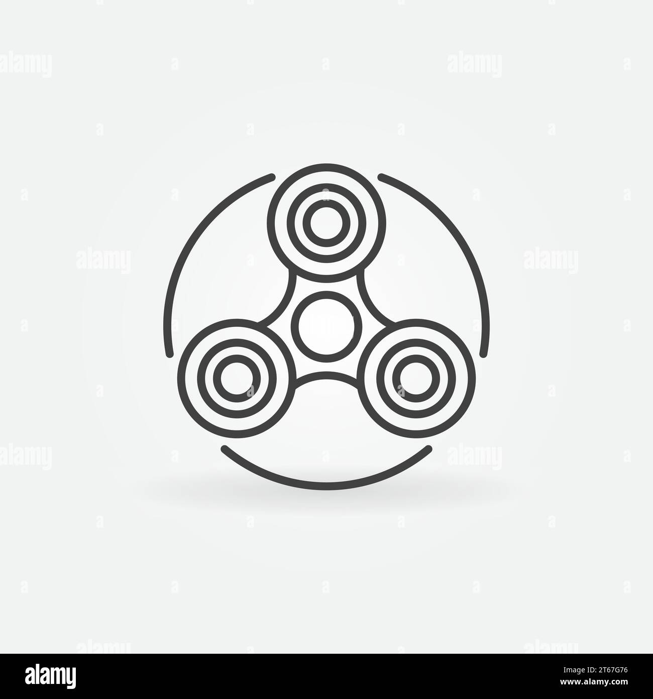 Fidget spinner outline icon - vector hand spin toy concept symbol or ...