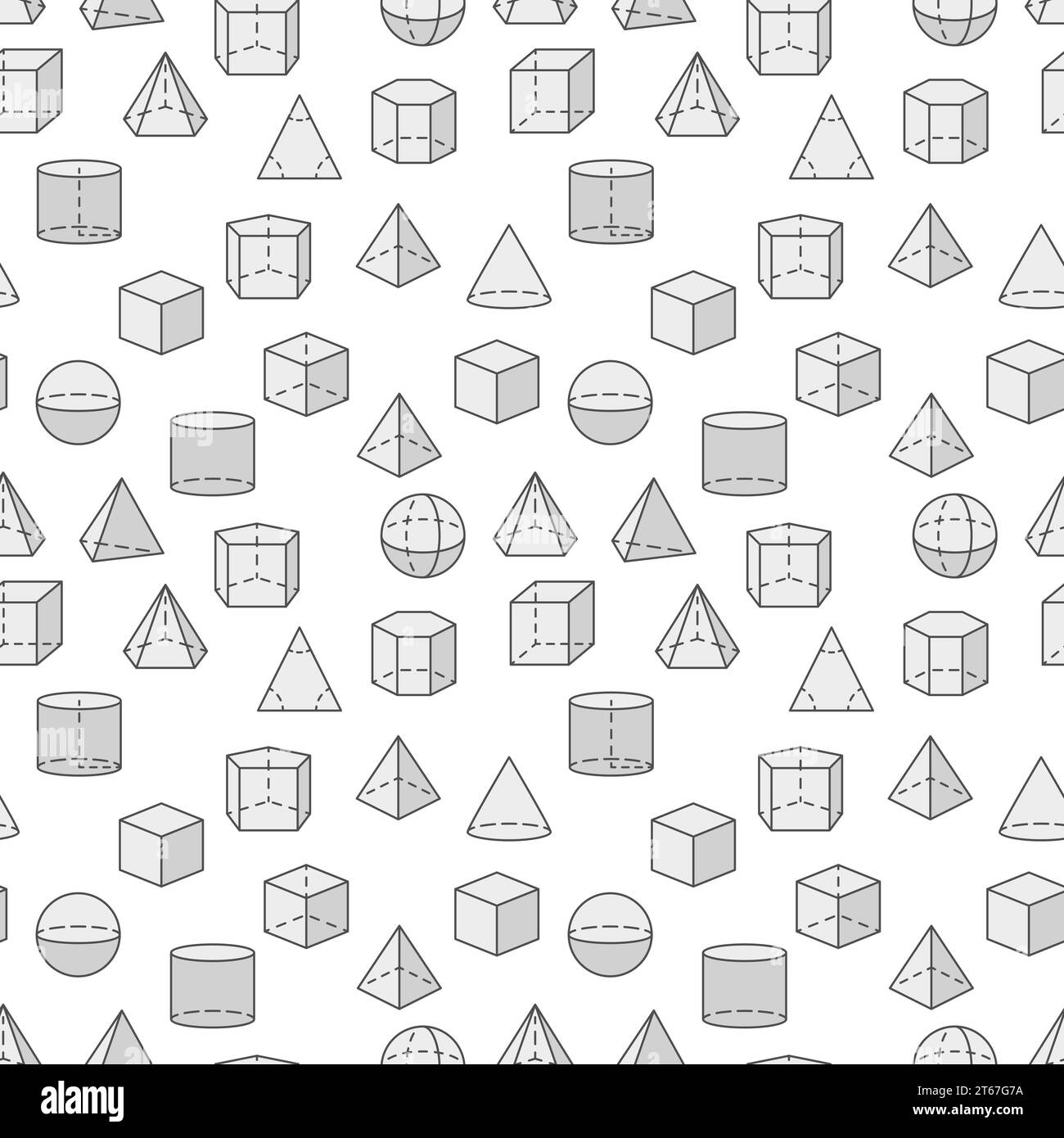 Mathematics and geometry seamless pattern. Vector texture or background ...
