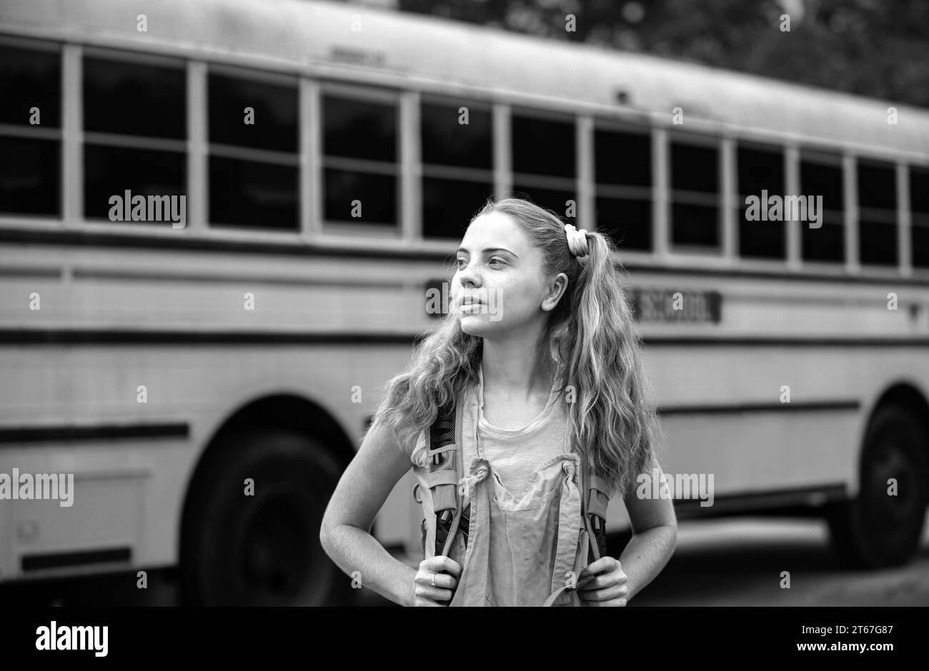 Portrait teenager girl school Black and White Stock Photos & Images - Alamy