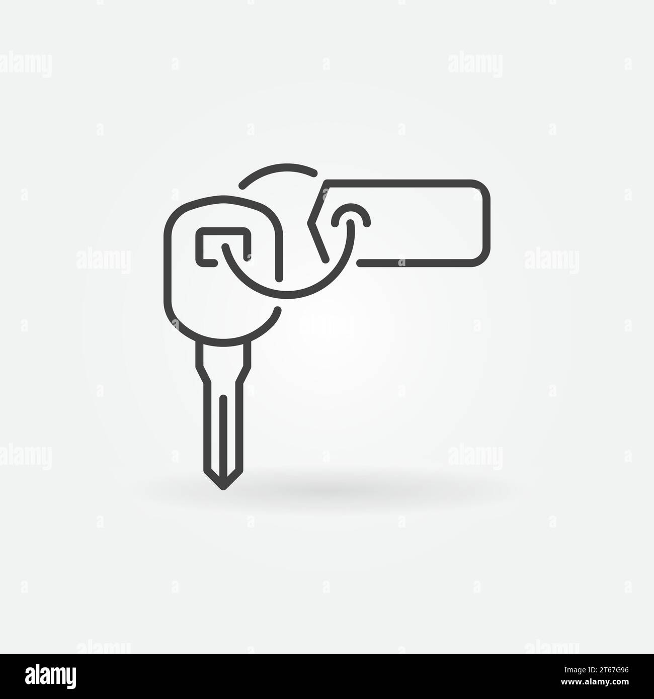 Key with tag icon - vector outline symbol or design element Stock ...
