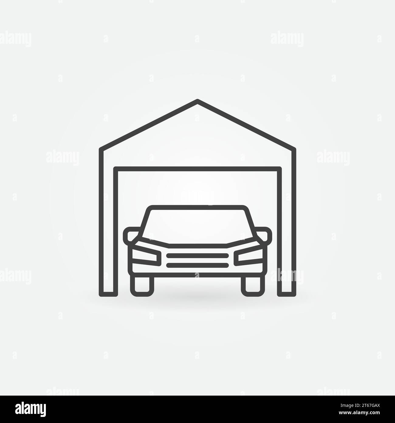 Car garage icon - vector symbol or design element in thin line style ...
