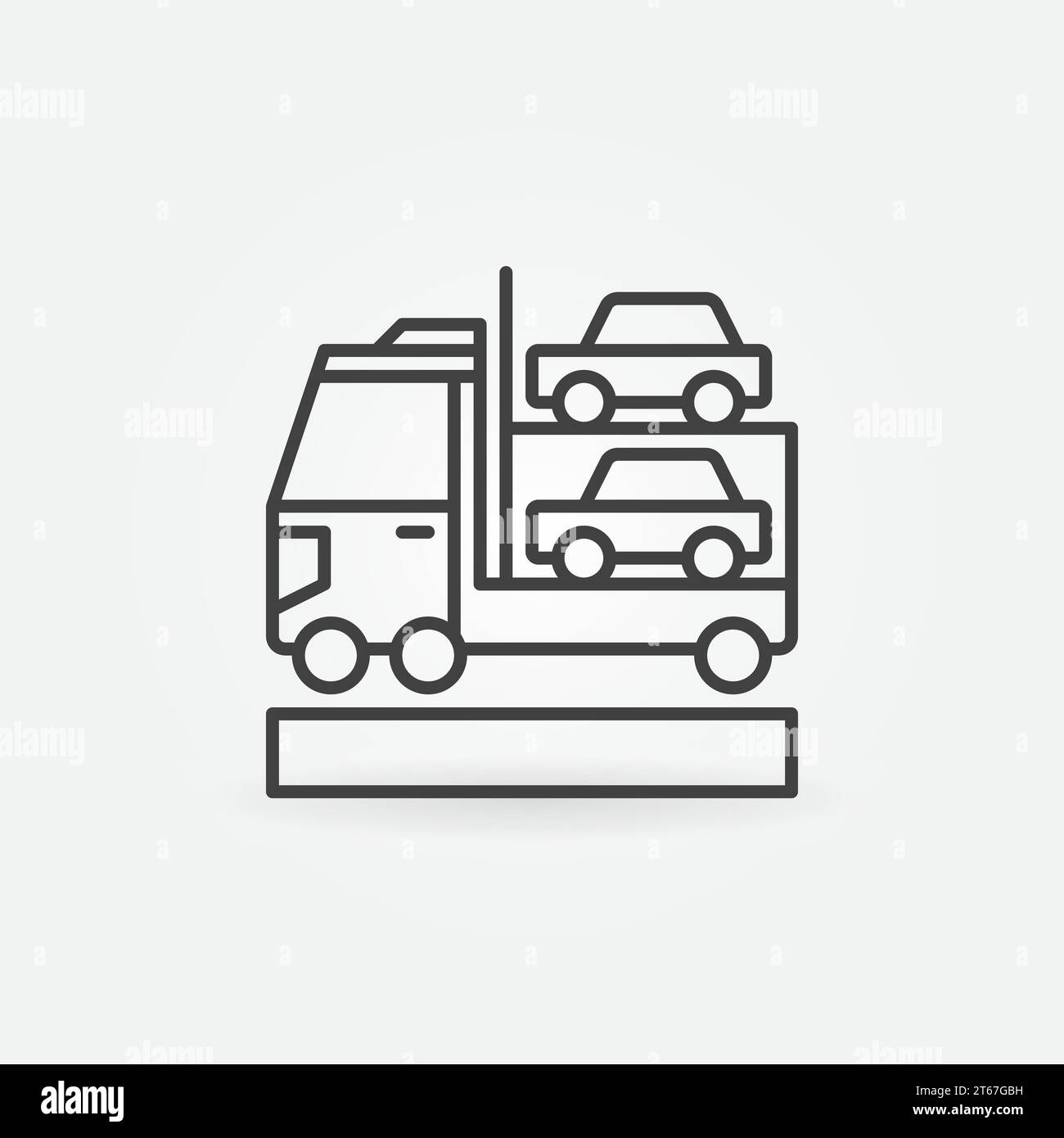 Car transporter icon - vector minimal car carrier concept symbol or ...
