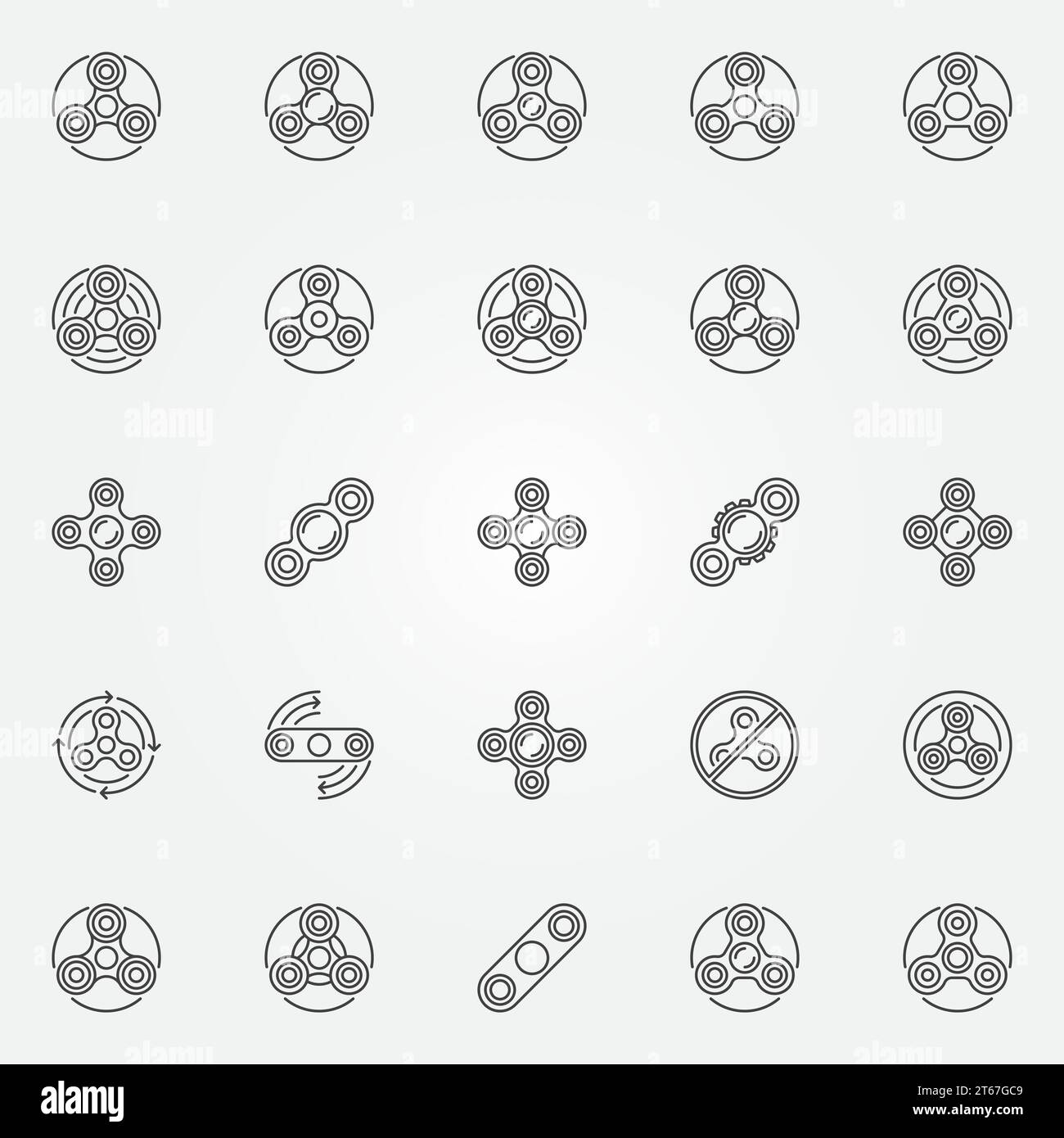 Fidget spinner icons set. Vector collection of hand spinner modern ...