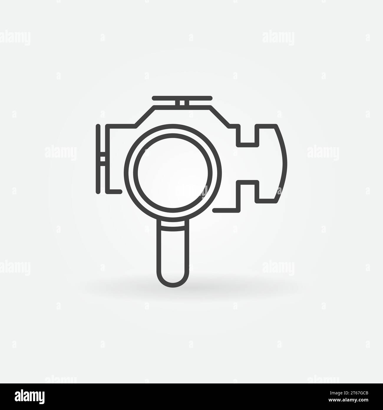 Check engine with magnifying glass icon - vector engine diagnostics or ...