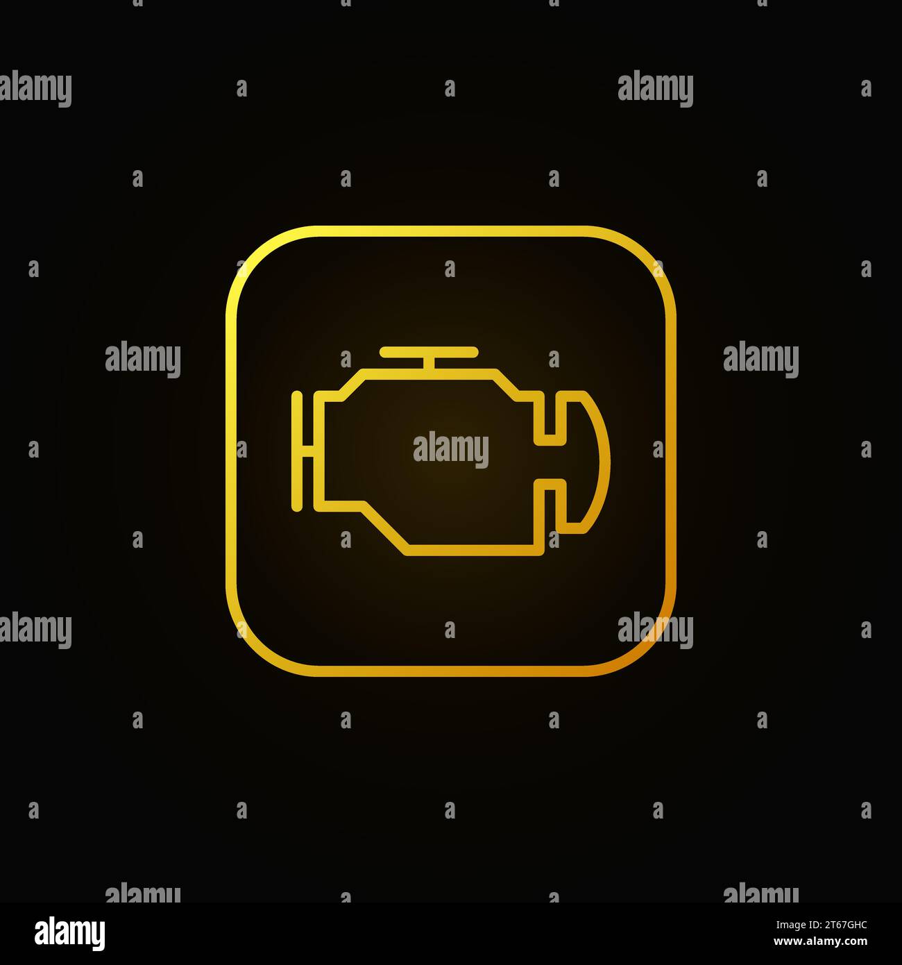 Check engine yellow icon - vector car diagnostic concept sign or logo ...