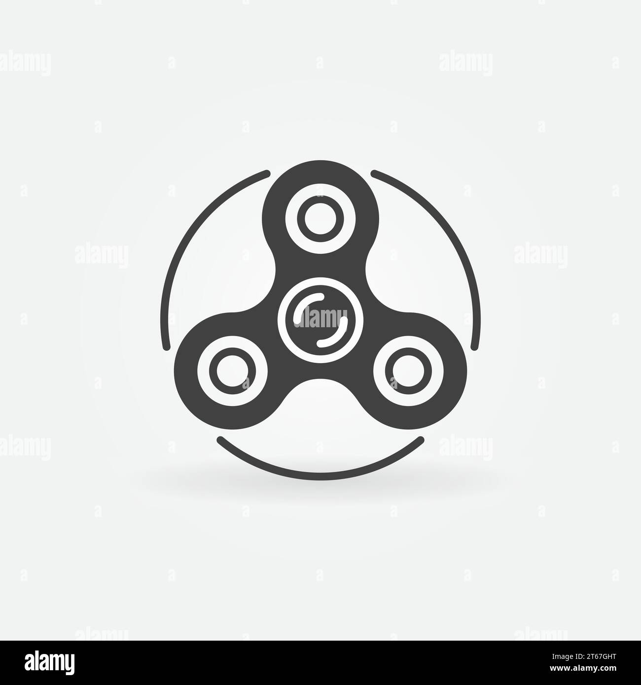 Hand triple spinner minimal icon - vector fidget spinner symbol Stock ...