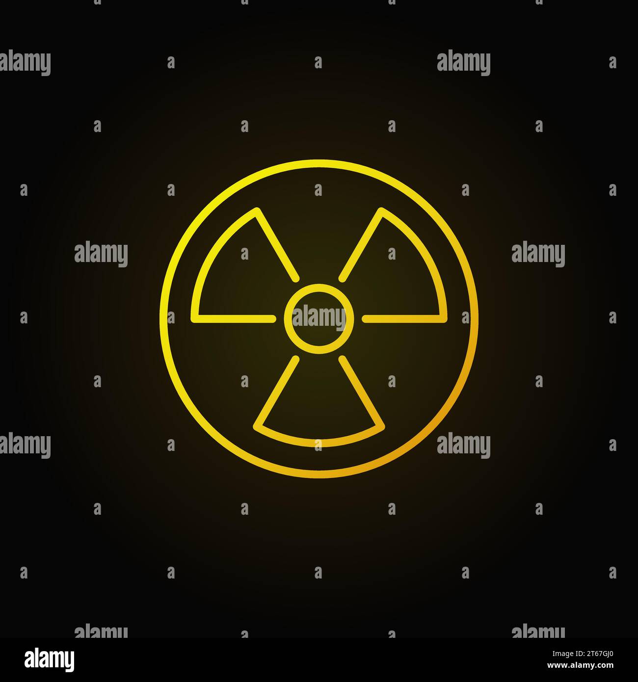 Radiation linear yellow icon. Vector minimal nuclear power symbol or ...