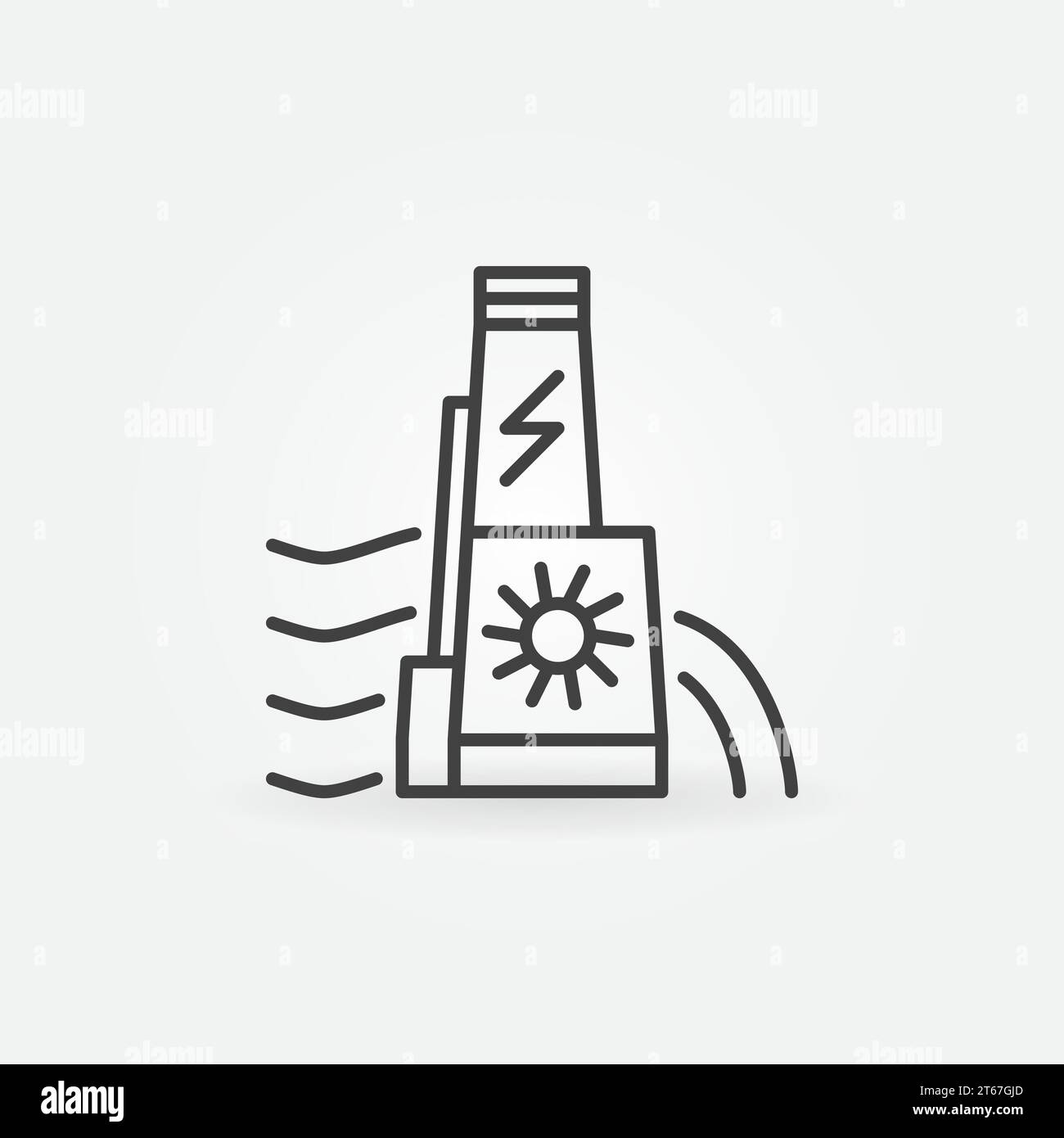 Hydroelectric dam icon - vector hydroelectricity concept sign or design element in thin line ...