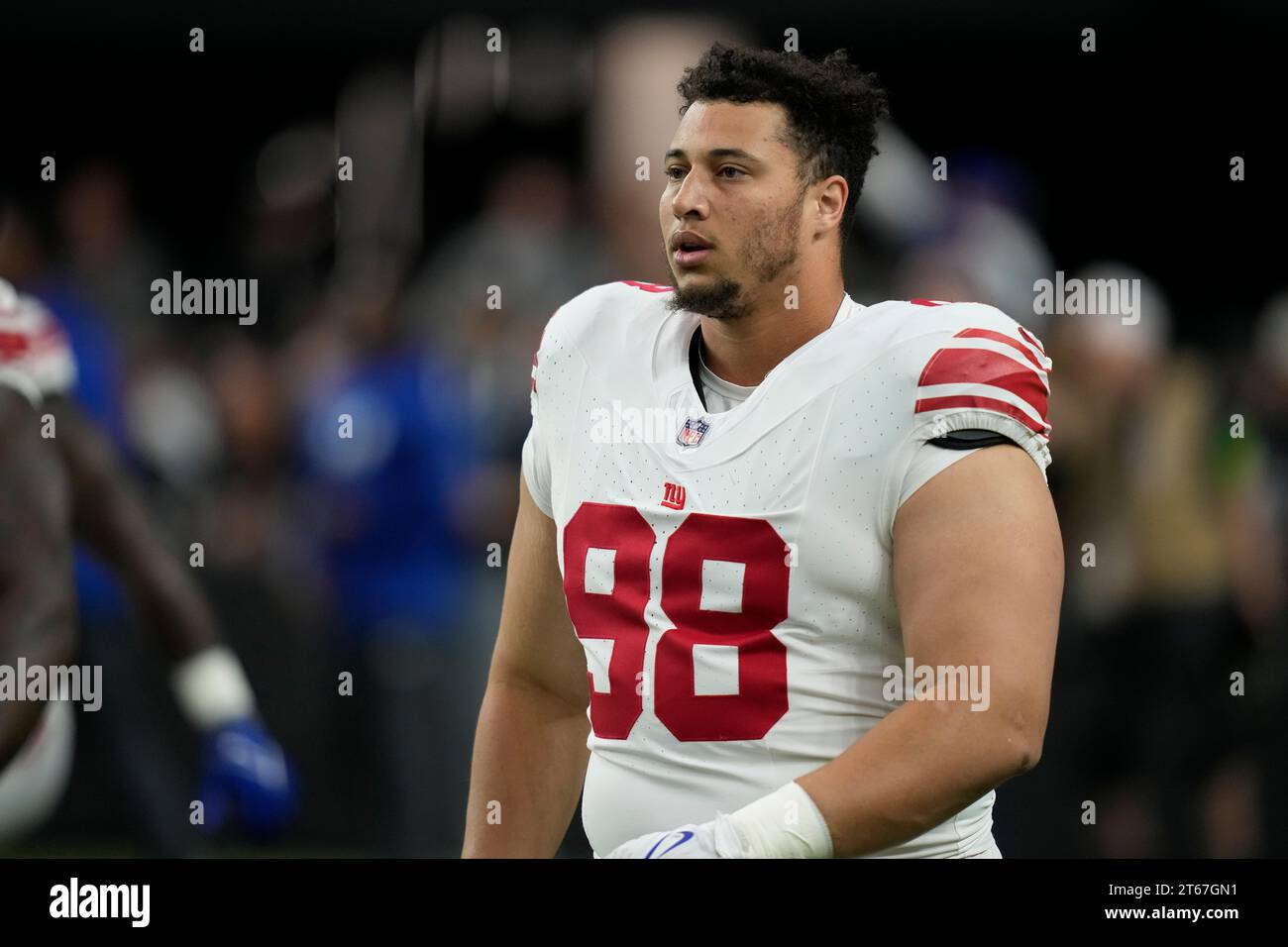 New York Giants defensive tackle D.J. Davidson (98) warms up before an ...