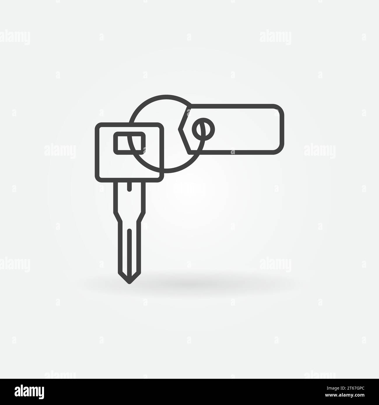 Car key with tag icon - vector outline symbol or design element Stock ...