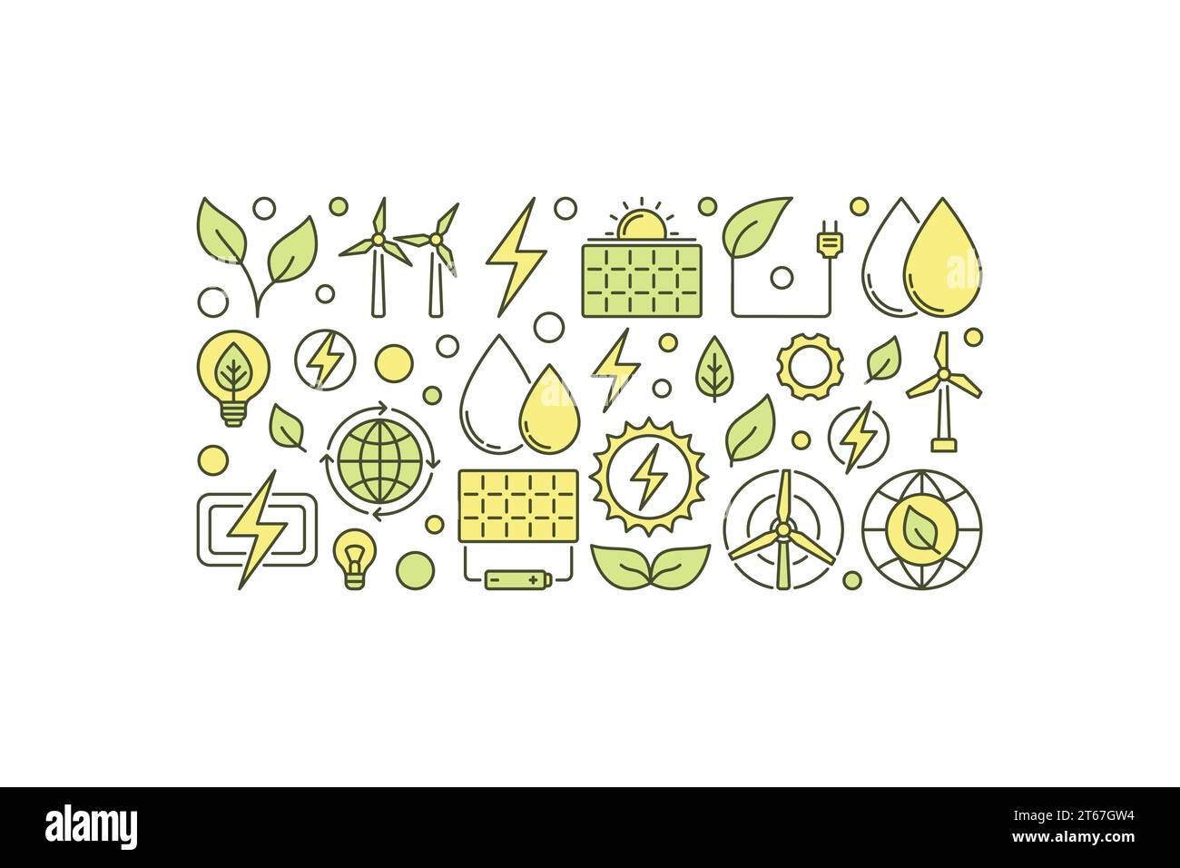 Eco energy creative illustration. Vector clean green energy concept ...