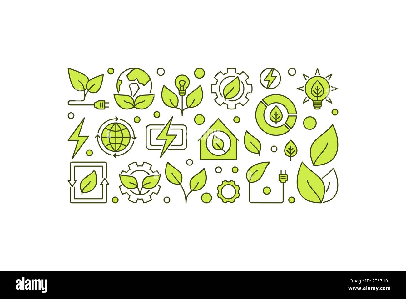 Bio-energy concept banner on white background. Vector clean green ...