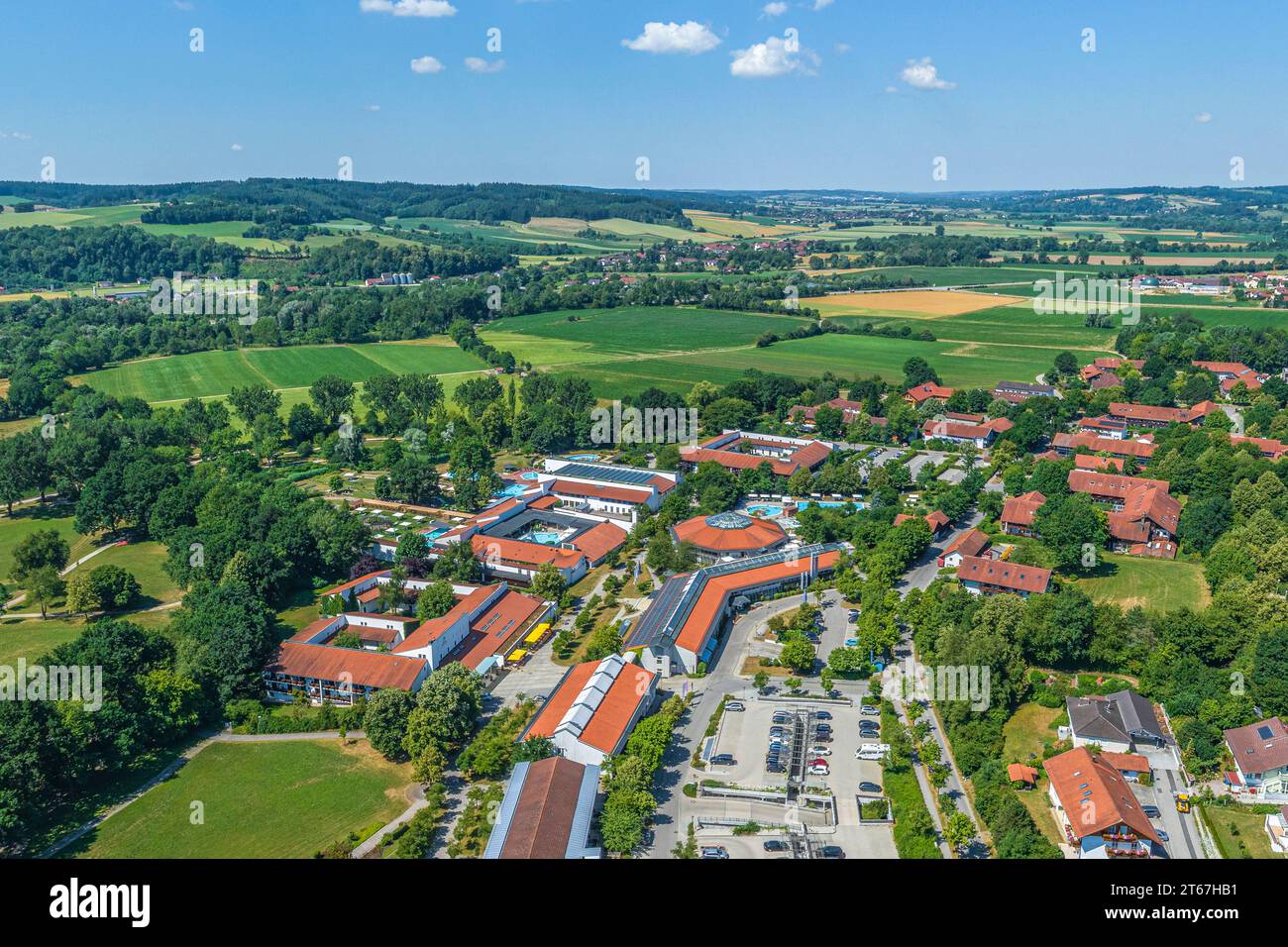 Aerial view to the spa resort of Bad Birnbach in the Lower Bavarian Spa ...