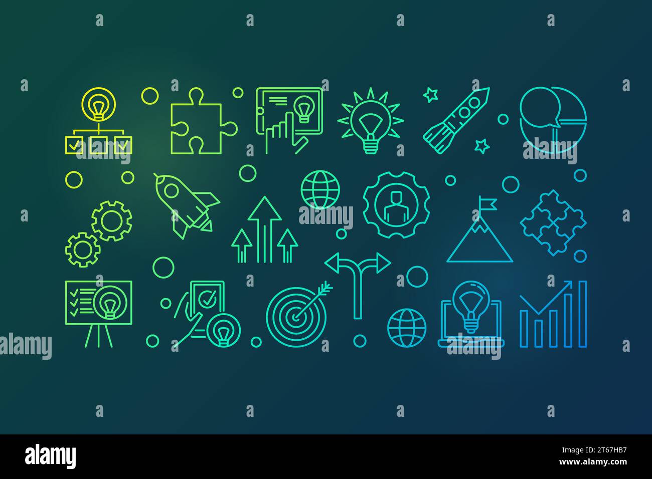 Business startup vector creative horizontal banner. Start Up ...