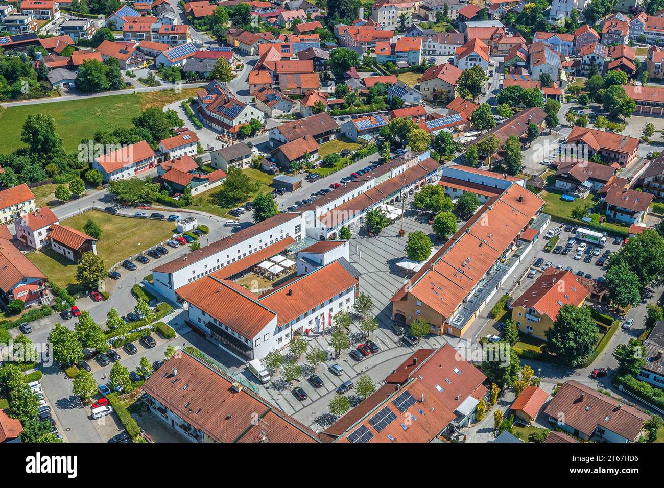 Aerial view to the spa resort of Bad Birnbach in the Lower Bavarian Spa ...