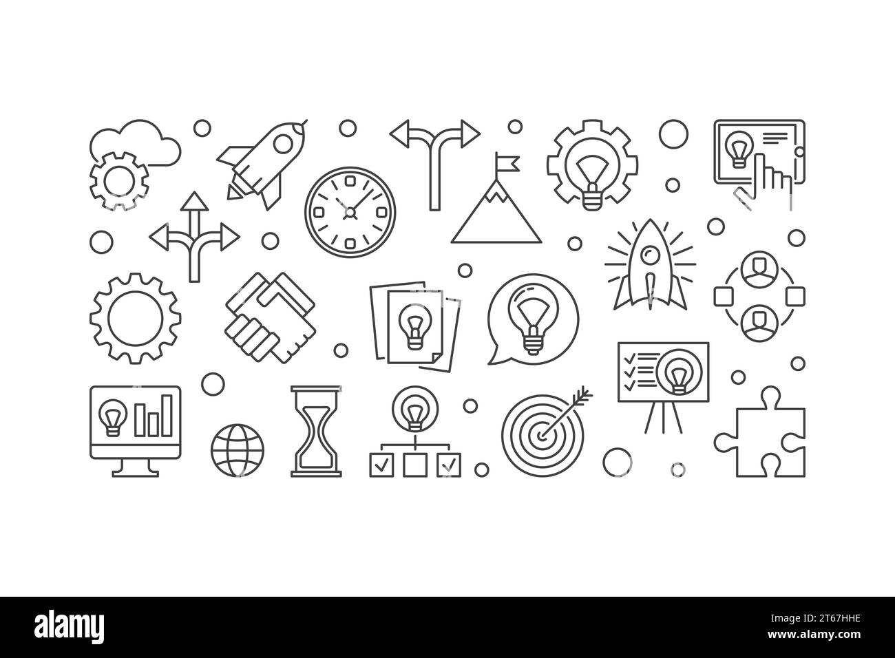 Startup concept horizontal illustration. Vector start-up banner made ...