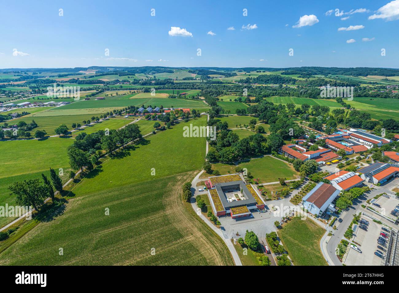 Aerial view to the spa resort of Bad Birnbach in the Lower Bavarian Spa ...