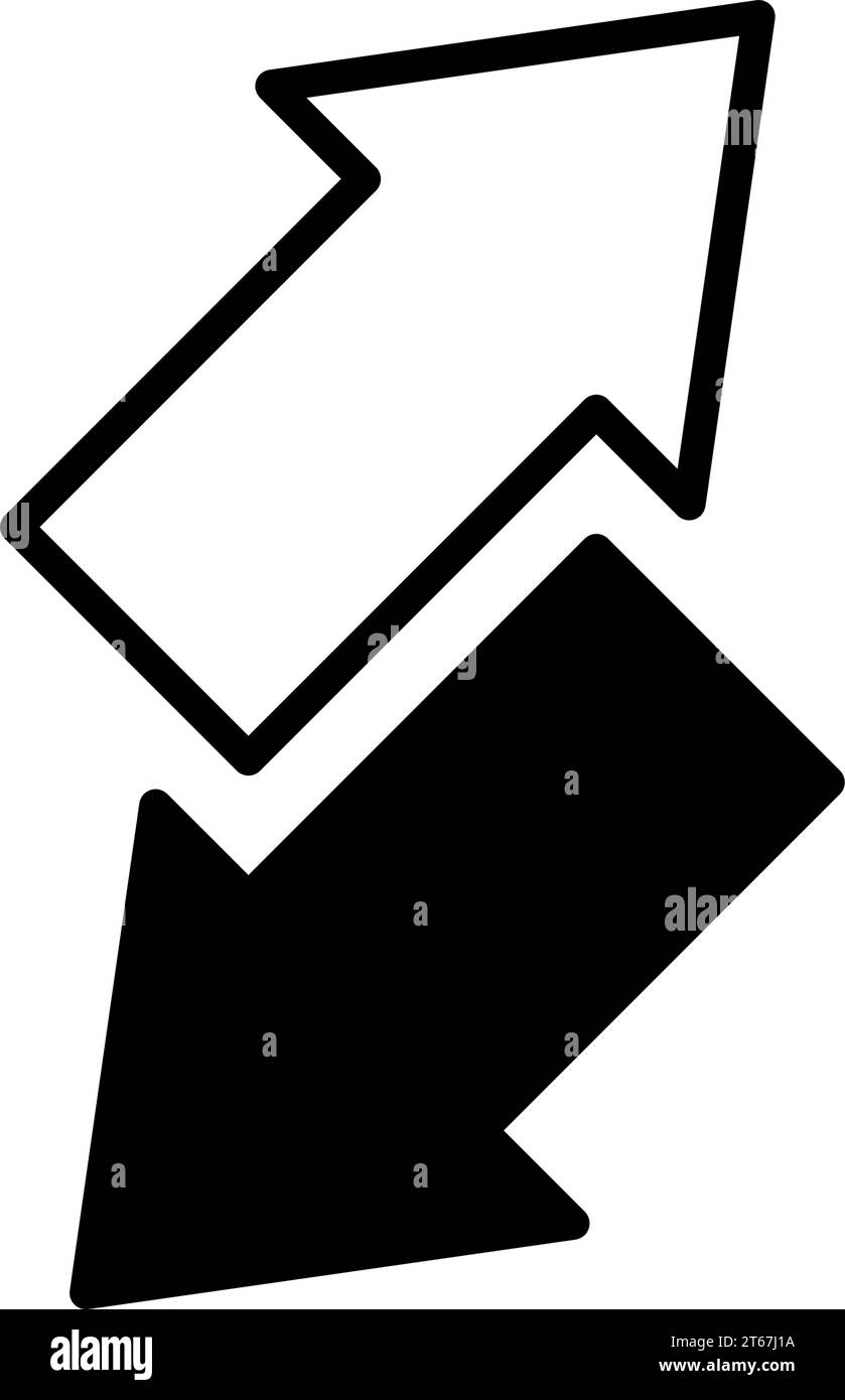 Transfer arrow icon. Double reverse symbol. Data transfer linear icon. Recycling sign. Arrow to ...