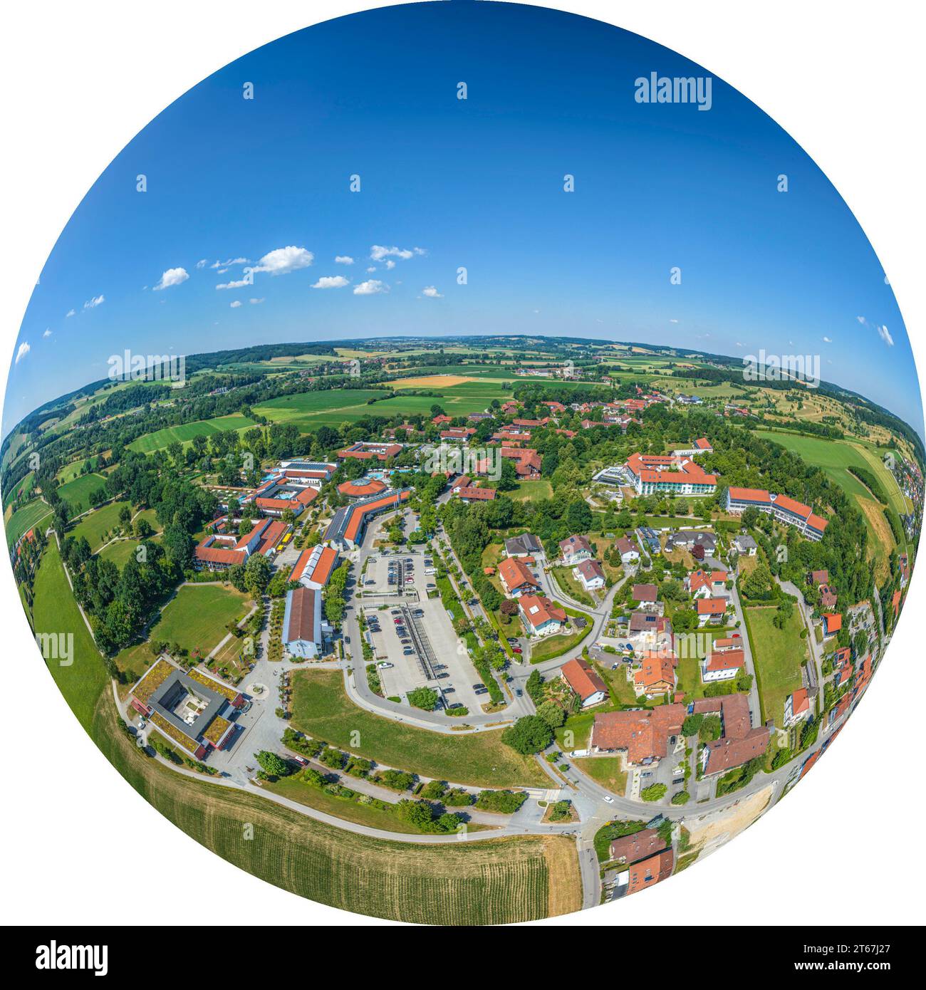 Aerial view to the spa resort of Bad Birnbach in the Lower Bavarian Spa ...