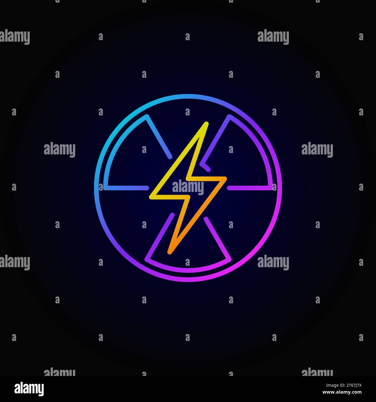 Nuclear power colorful icon - vector outline energy sign or logo ...