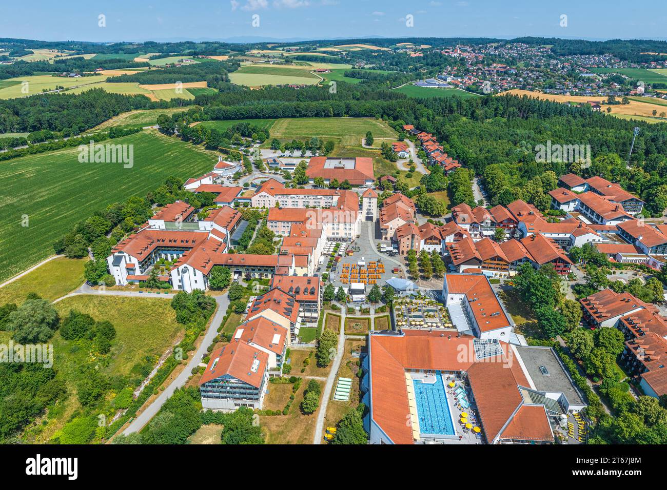View of the spa center of Bad Griesbach in the Lower Bavarian spa ...
