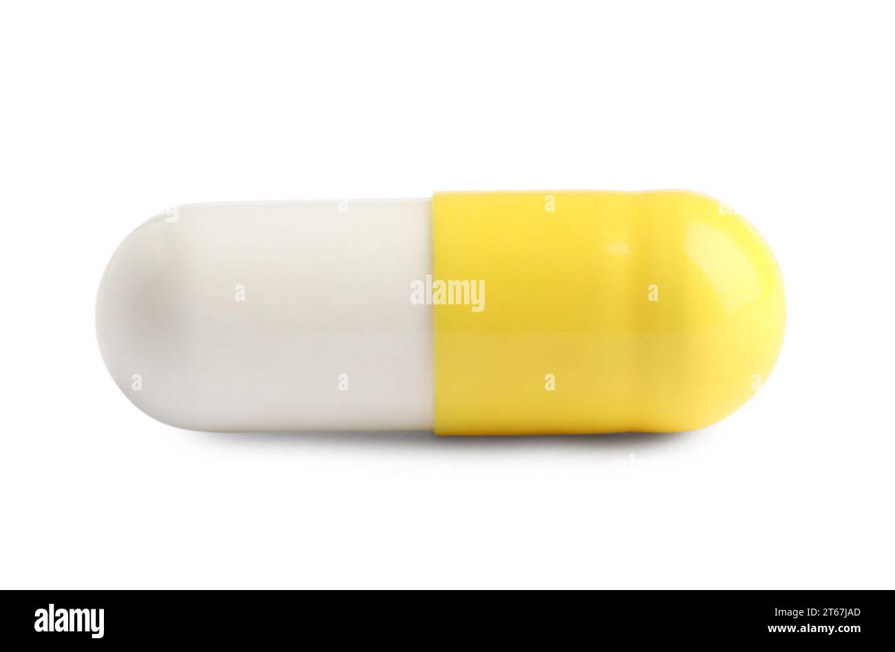 One pill on white background. Medicinal treatment Stock Photo - Alamy