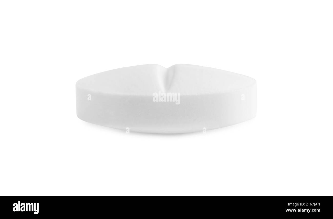 One pill on white background. Medicinal treatment Stock Photo - Alamy