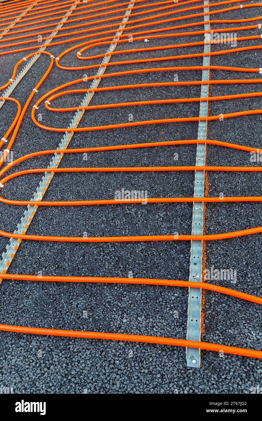 Underground heating being installed in road at Tromso, Norway ...