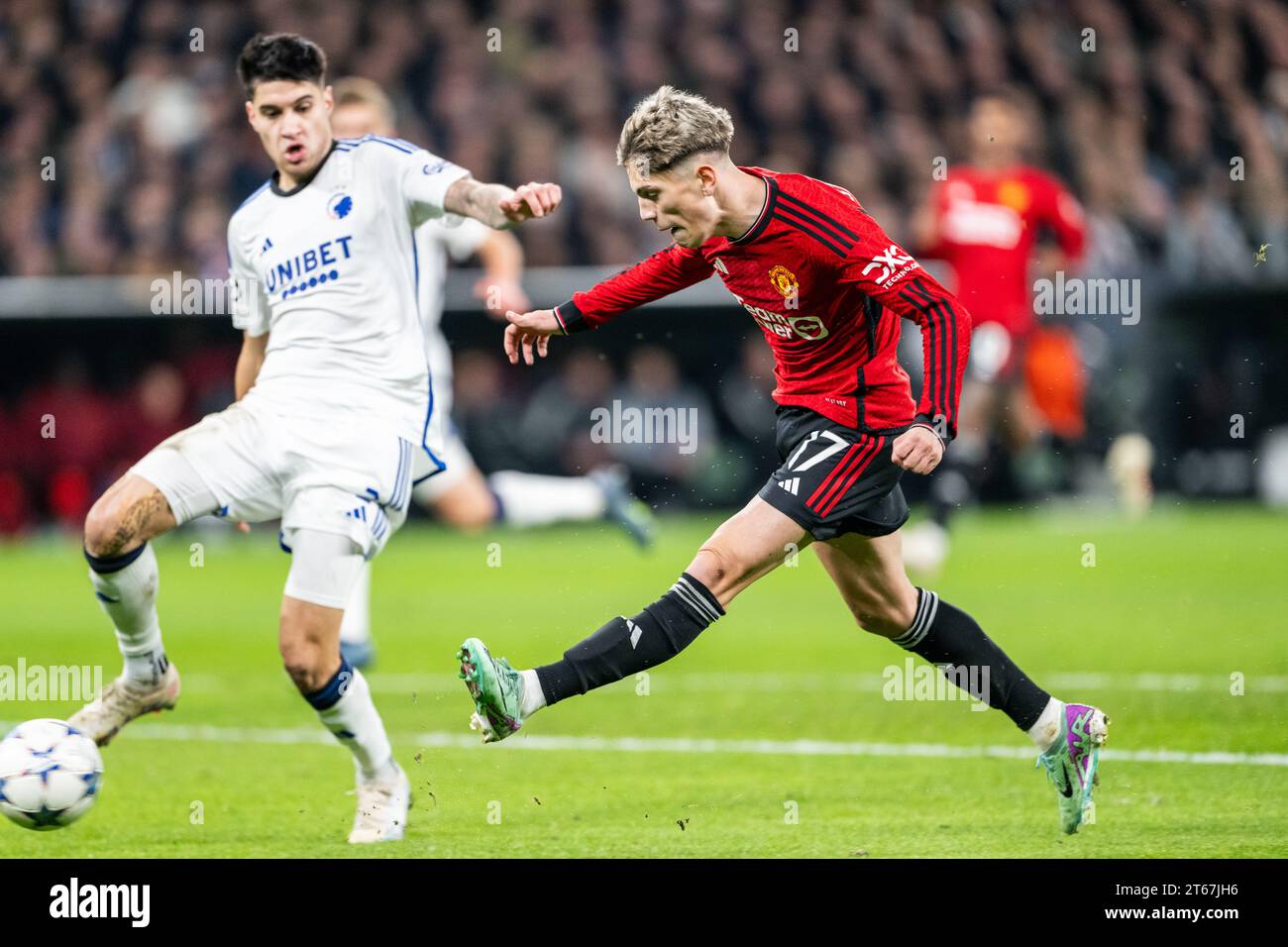 Copenhagen, Denmark. 08th Nov, 2023. Alejandro Garnacho (17) of ...
