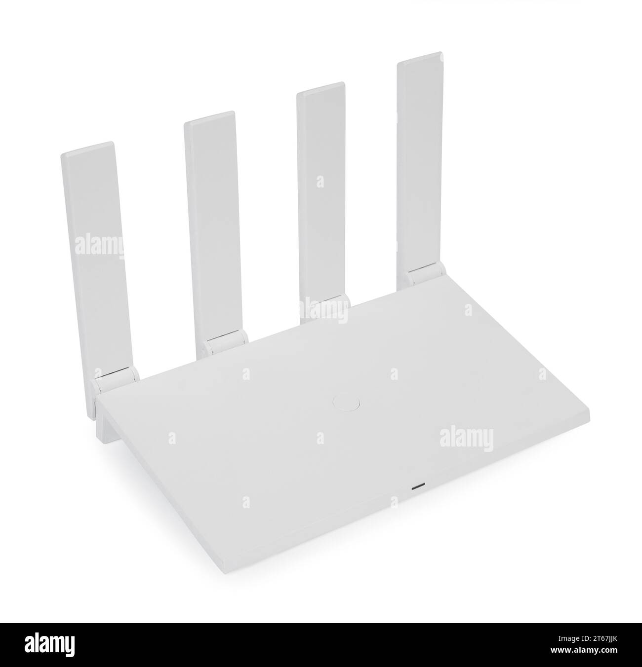 One modern Wi-Fi router isolated on white Stock Photo - Alamy