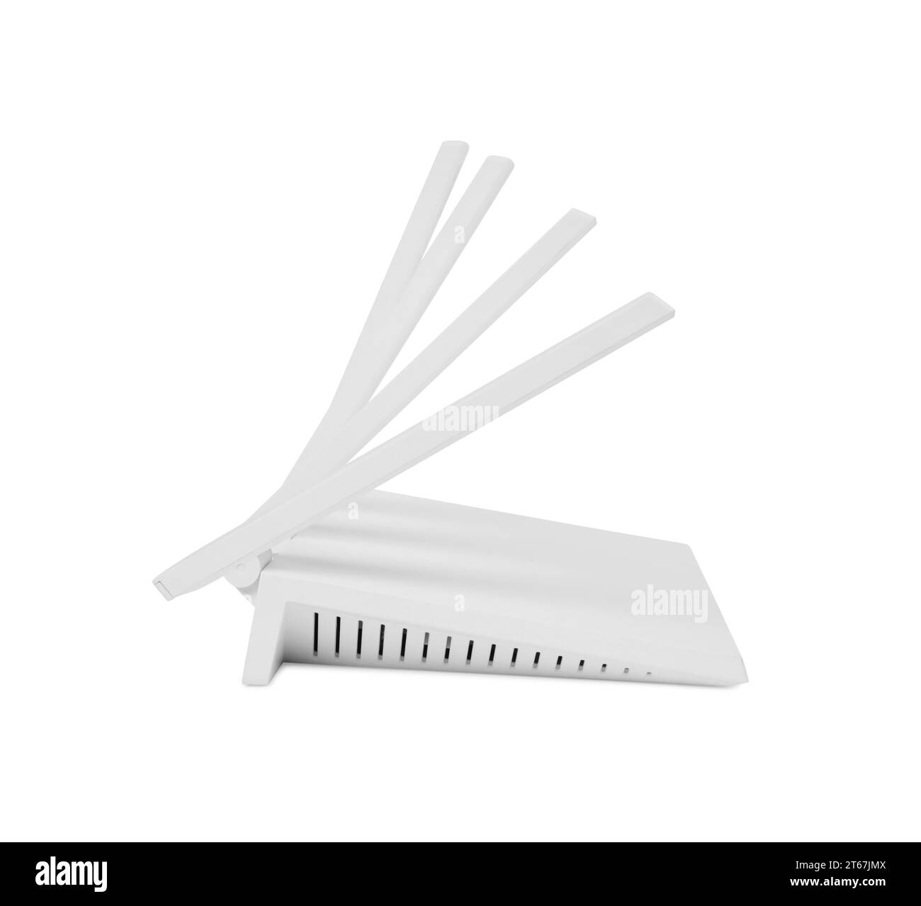 One modern Wi-Fi router isolated on white Stock Photo - Alamy