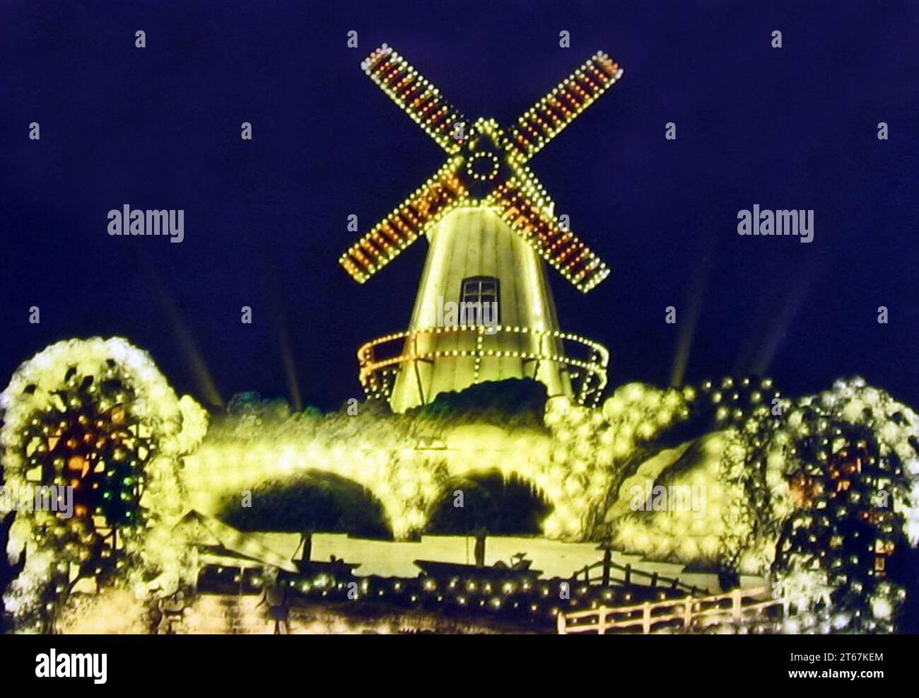 Windmill Tableau, Blackpool Illuminations in the 1930s Stock Photo - Alamy