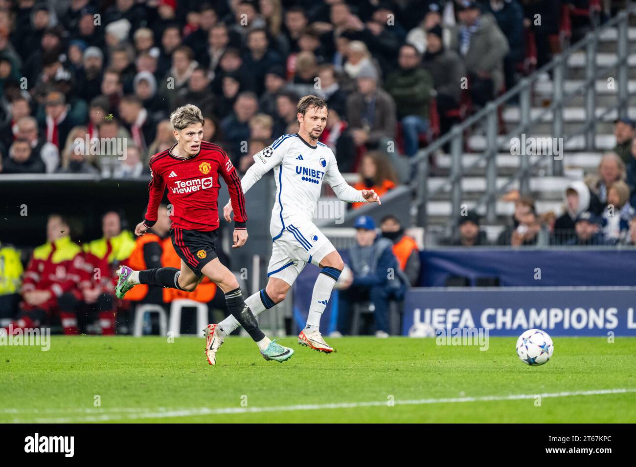 Copenhagen, Denmark. 08th Nov, 2023. Alejandro Garnacho (17) of ...