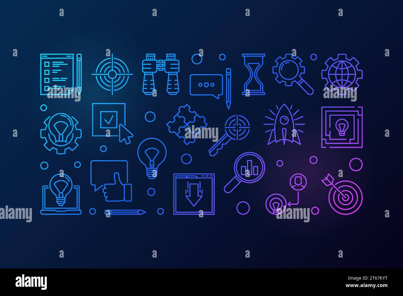 Research outline vector creative horizontal banner or illustration on ...