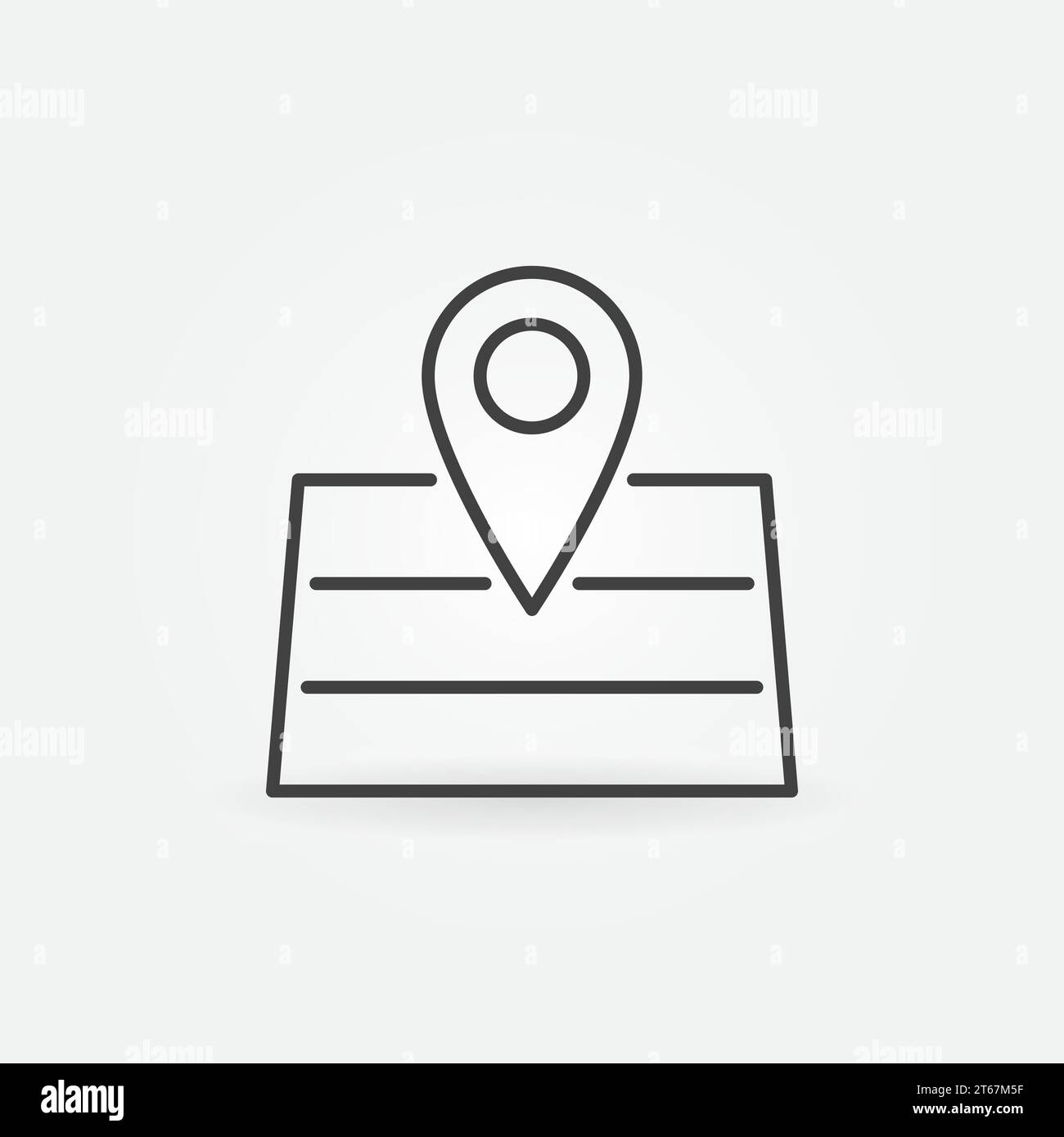 Map With Pointer Line Icon Vector Minimal Concept Symbol Or Design Element In Outline Style