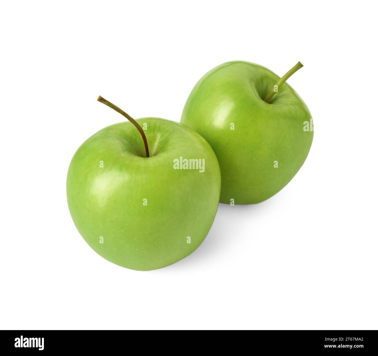 Fresh ripe green apples isolated on white Stock Photo - Alamy