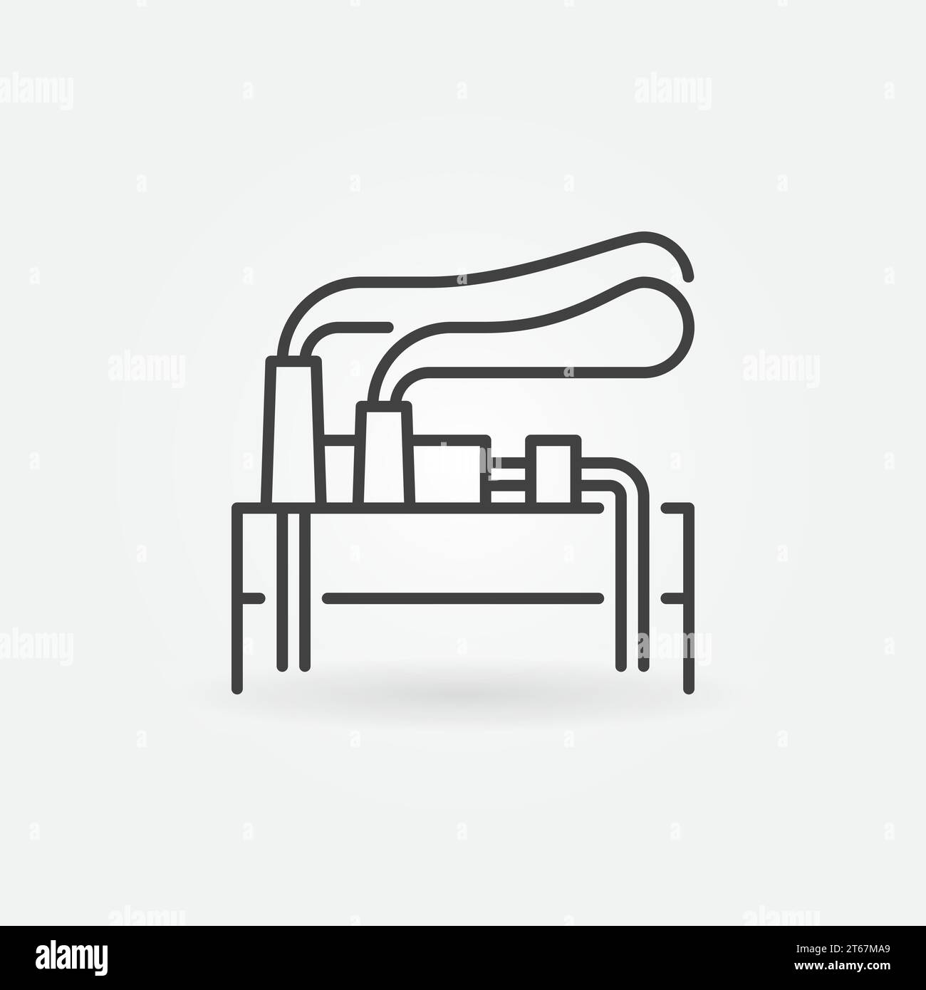 Geothermal energy linear icon - vector geothermal power plant concept ...