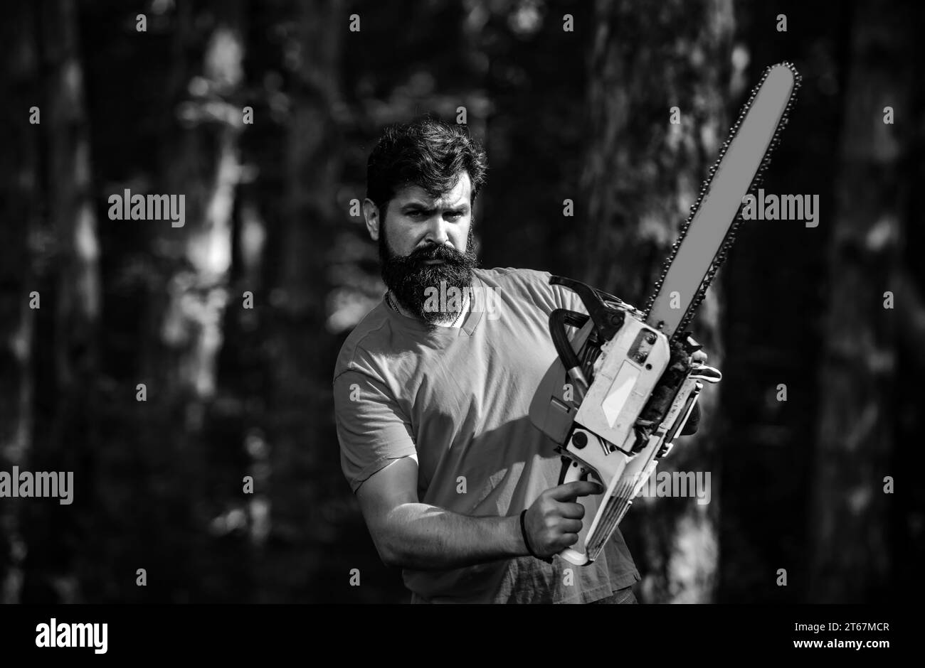 Muscular wood cutter Black and White Stock Photos & Images - Alamy